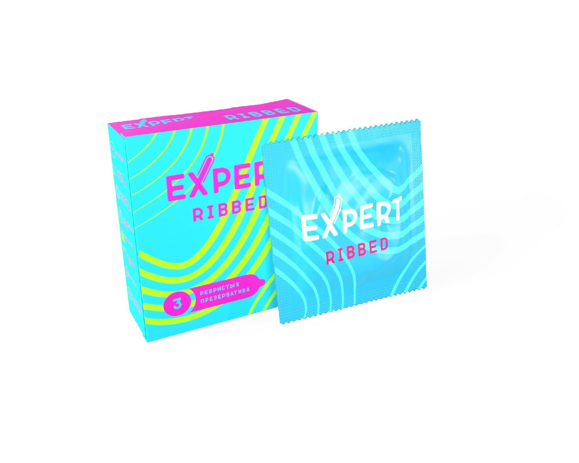 Ребристые презервативы Expert Ribbed для дополнительной стимуляции партнерши, 3 шт.