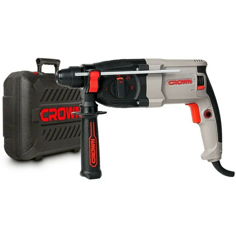 Перфоратор Crown CT18180 BMC 650Вт, SDS+, 1.7Дж, 3 режима, 0-1800об/мин, 2.4кг, кейс