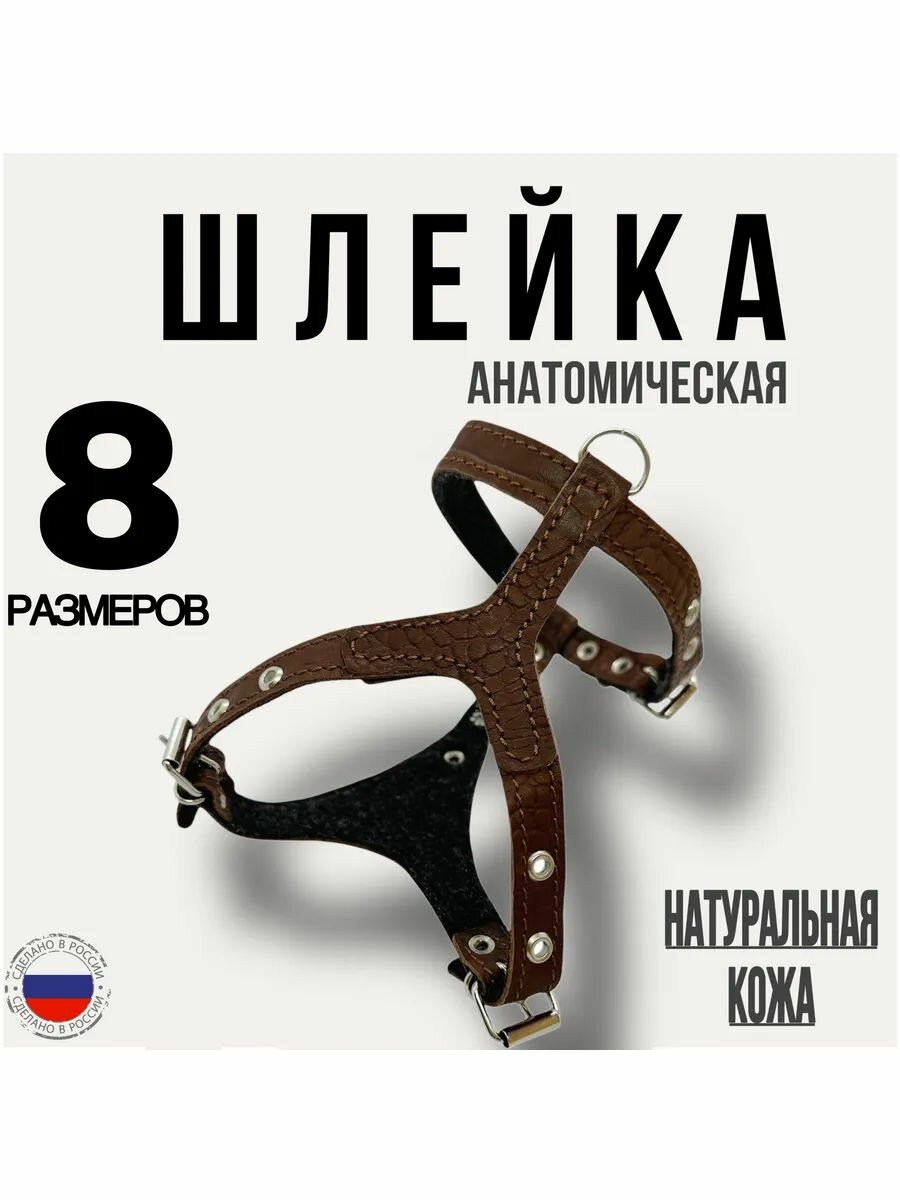 Шлейка для собак из натуральной кожи №0