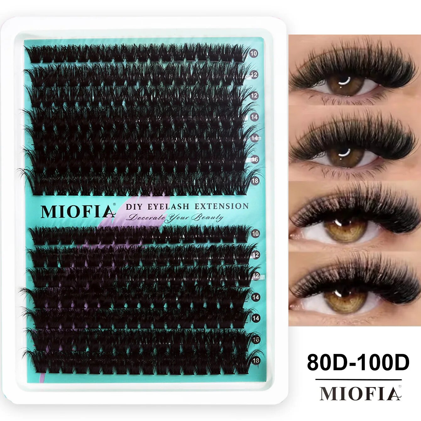 MIOFIA 5D пушистые накладные ресницы 10-18 мм 80D-100D