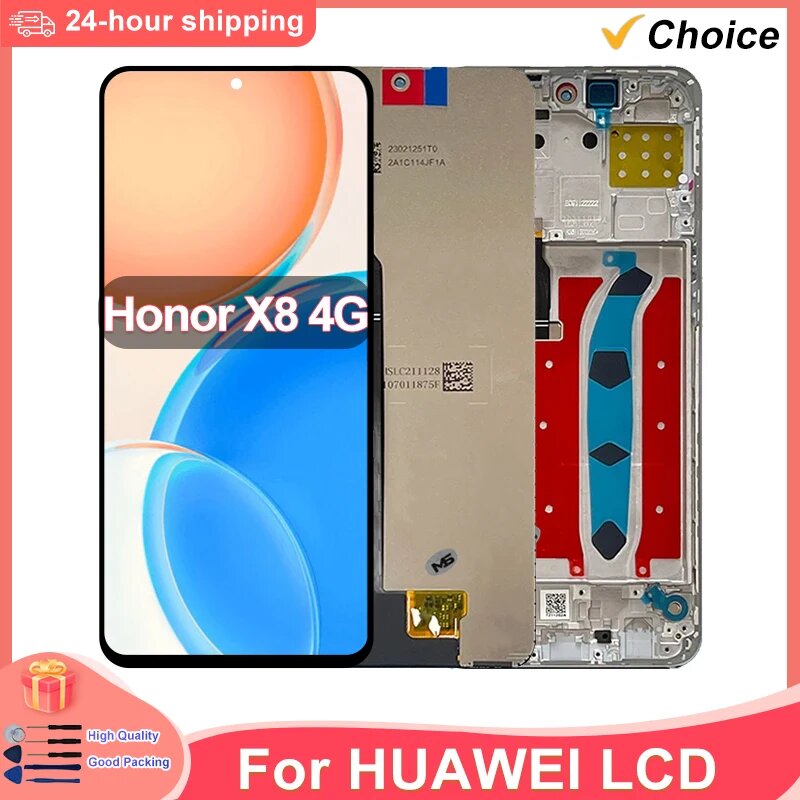 6,7-дюймовый IPS ЖК-дисплей Для Huawei Honor X8 4G, Емкостный Сенсорный Экран, Black no frame