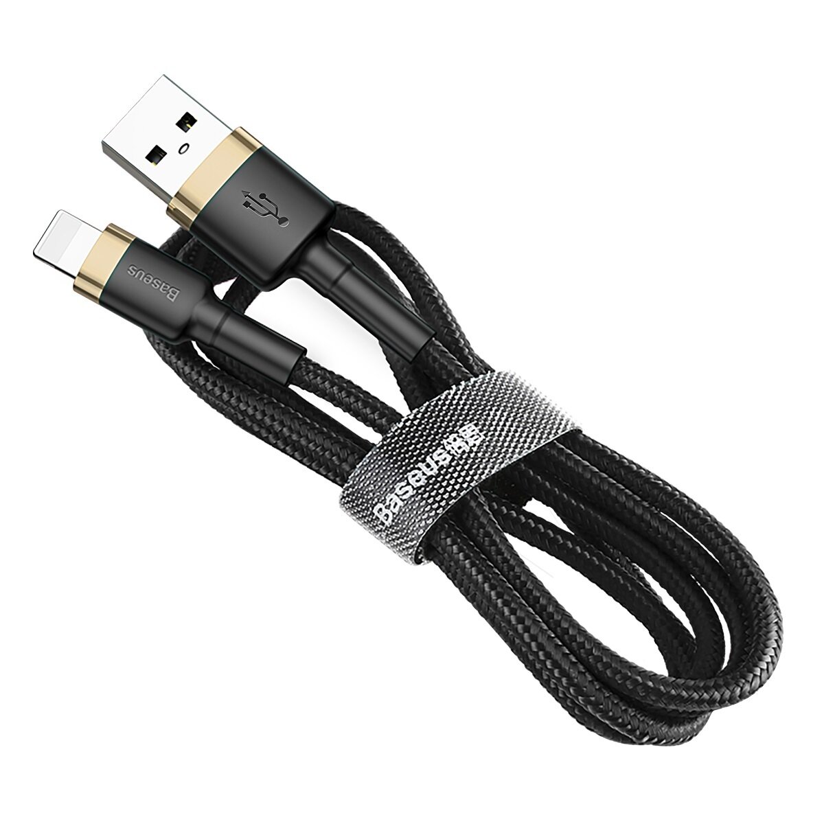 Кабель для iPhone Baseus cafule Cable 1.5A 2M Gold+Black — фото 1