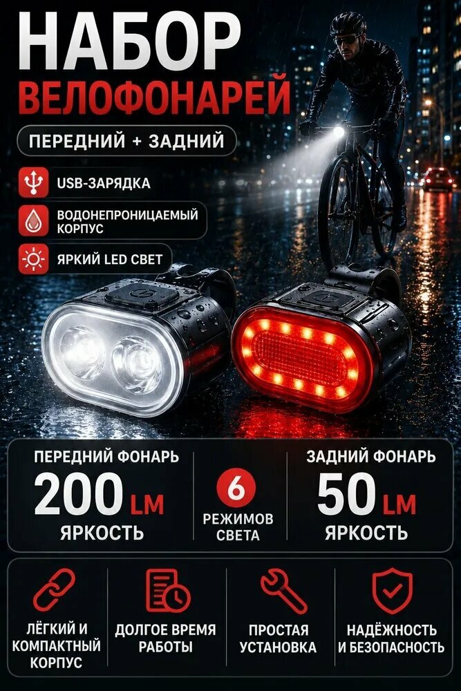 Фара передняя для велосипеда