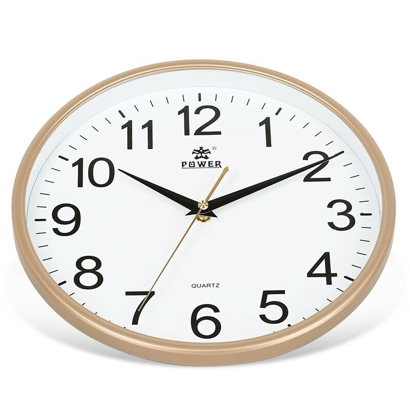 POWER Bawang Wall Clock, Living Room Simple Wall-Mounted Quartz Clock, Home Use, No Drilling Required, 30cm Diameter, BW23009A