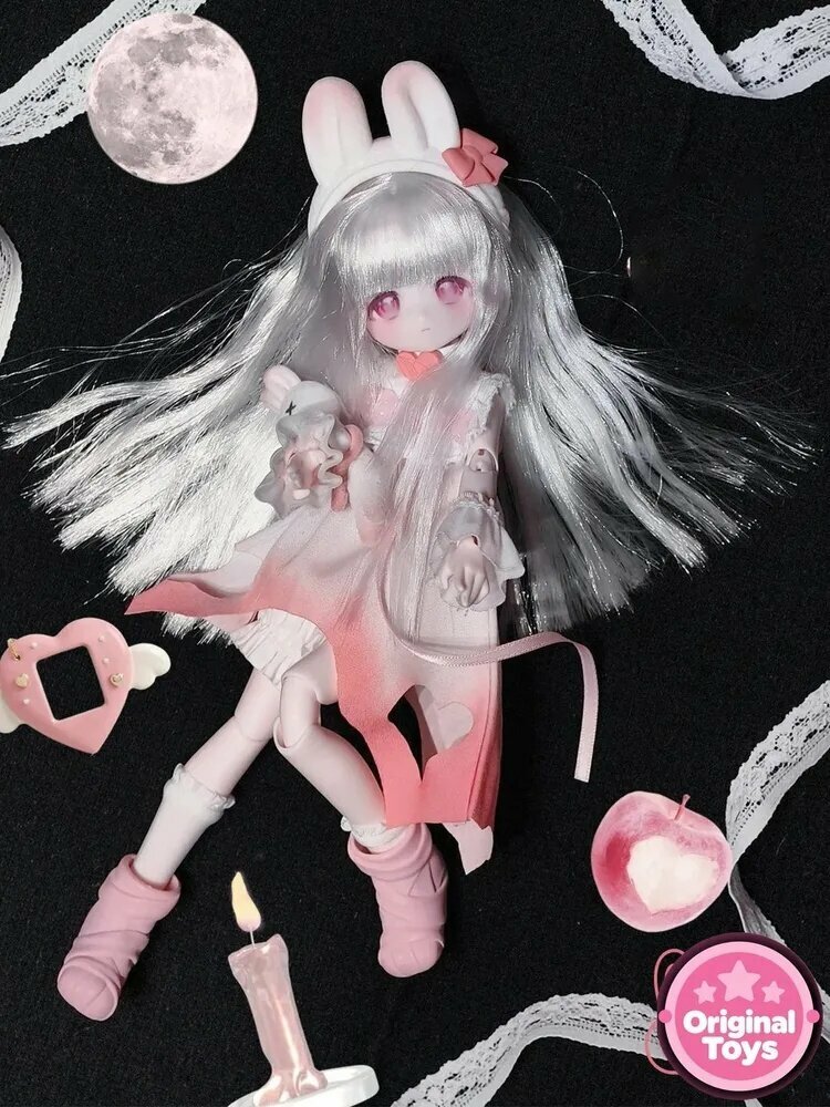 LEI-Doll 1/8 Кукла с шаровидными суставами BJD,(Lovely Kwaidan Series) ,19cm, полный набор прически, одежды и аксессуаров, коллекц