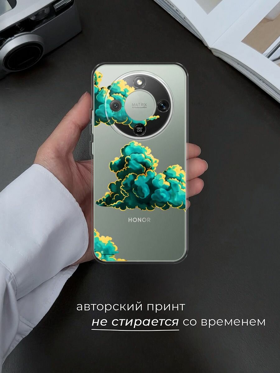 Чехол на Honor X9d / Хонор X9d с принтом Звезды с облаками, прозрачный — фото 1