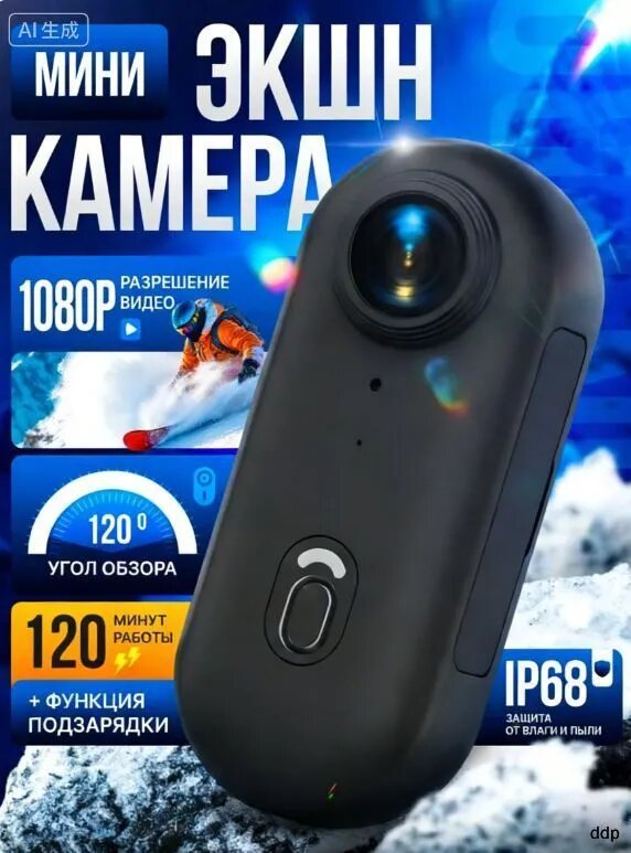 Экшн-камера 1080P HD, чёрная