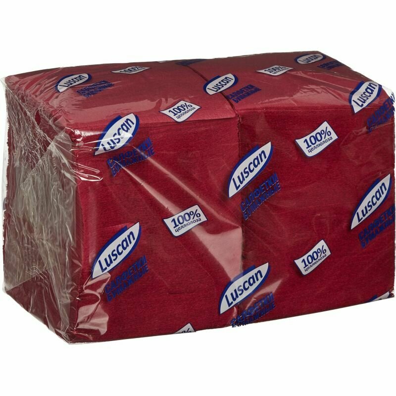 Luscan Бумажные салфетки Profi Pack, 1 слой, 24х24, бордовый, 400 шт