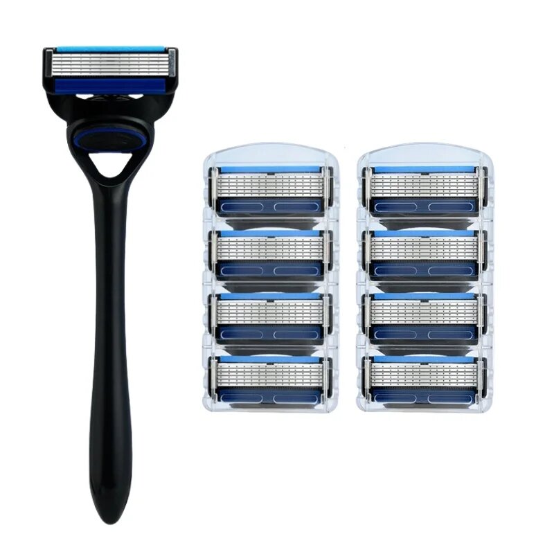 Мужская безопасная бритва из нержавеющей стали 1 holder 8 blades