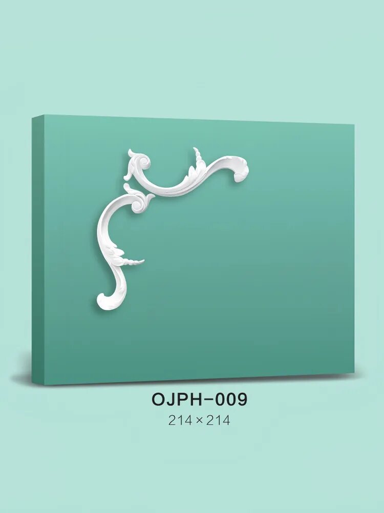 Декоративная плитка из жесткого полиуретана Плетеный венок белый OJPH-009, прочная водостойкая, для покраски на стену и потолок, размер 214x214 мм