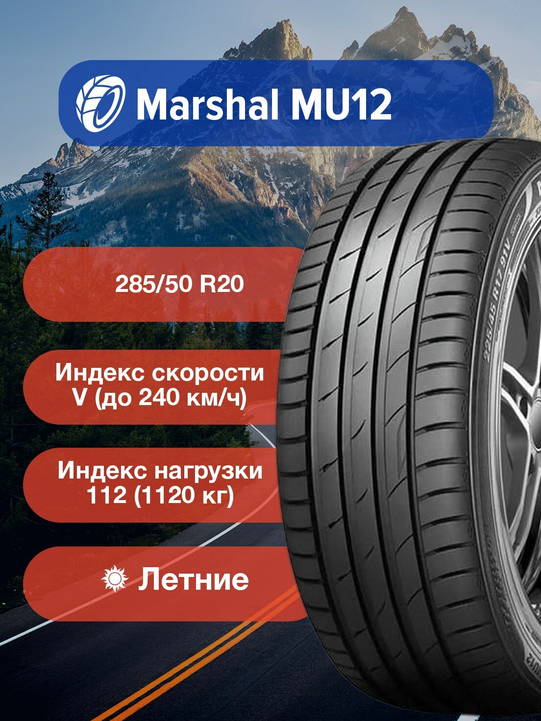 Легковые Летние Шины Marshal MU12 285/50 R20 112V-2288073 для легковых автомобилей и кроссоверов
