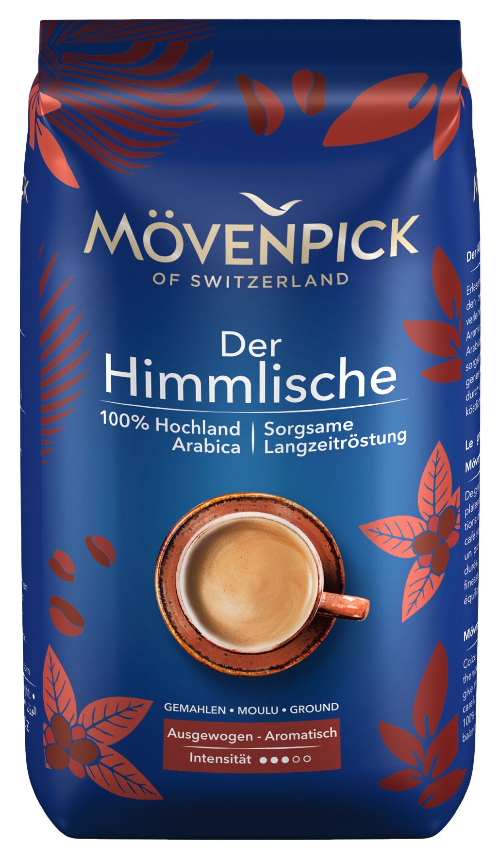 Кофе молотый пачка с клапаном MOVENPICK Der Himmlische 500гр производство Швейцария