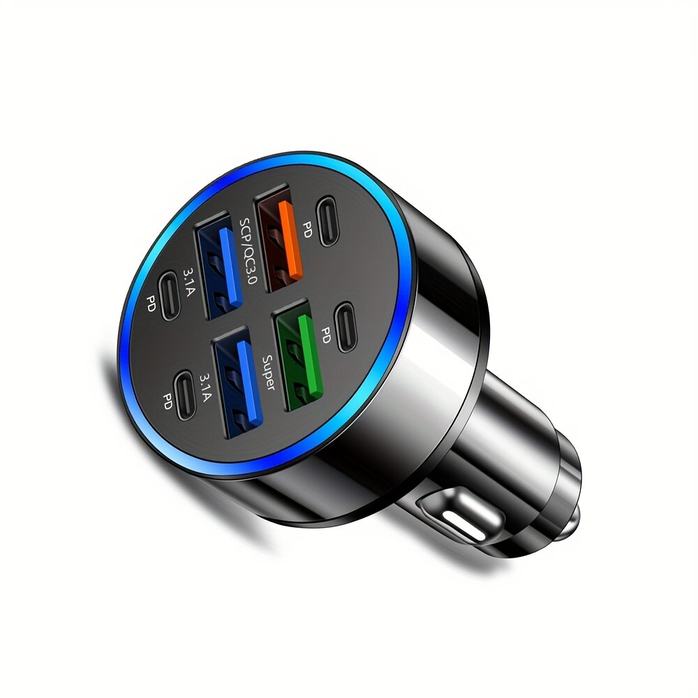 Зарядное устройство 8-в-1 QC3.0, двойной выход PD+USB, светодиодные индикаторы, компактное портативное, для дома и авто,