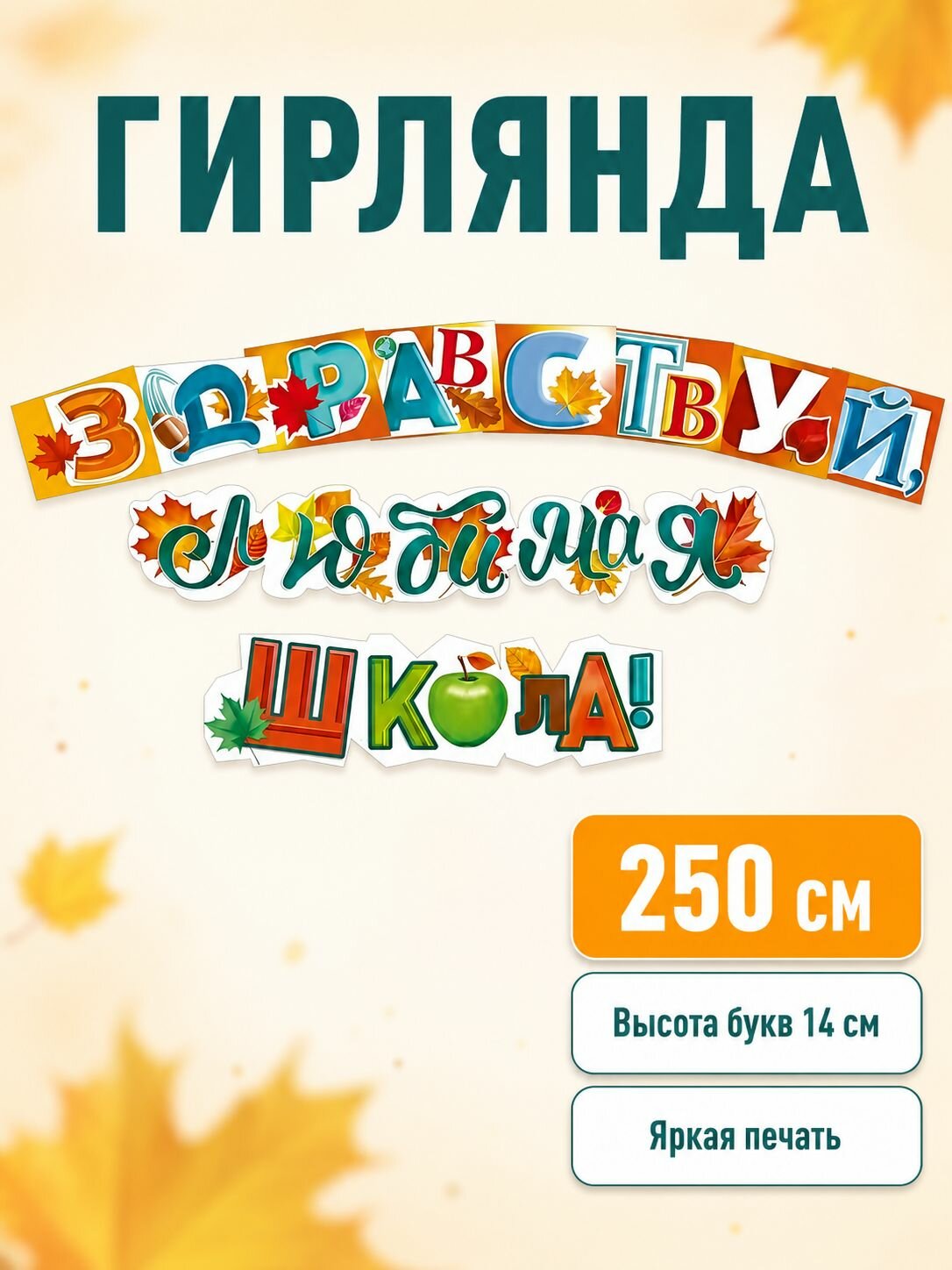 Растяжка "Здравствуй, любимая школа!", 250 см.