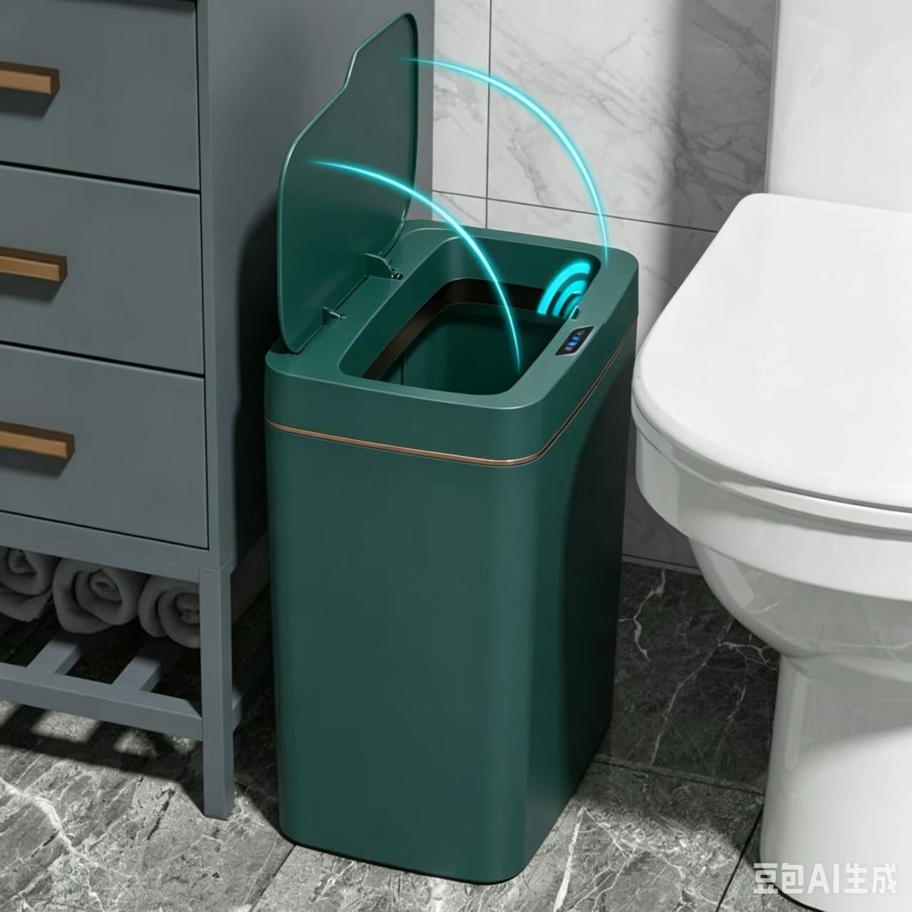 Сенсорное мусорное ведро 15 литров с автоматической крышкой для кухни и ванной гигиеничное и удобное без касаний