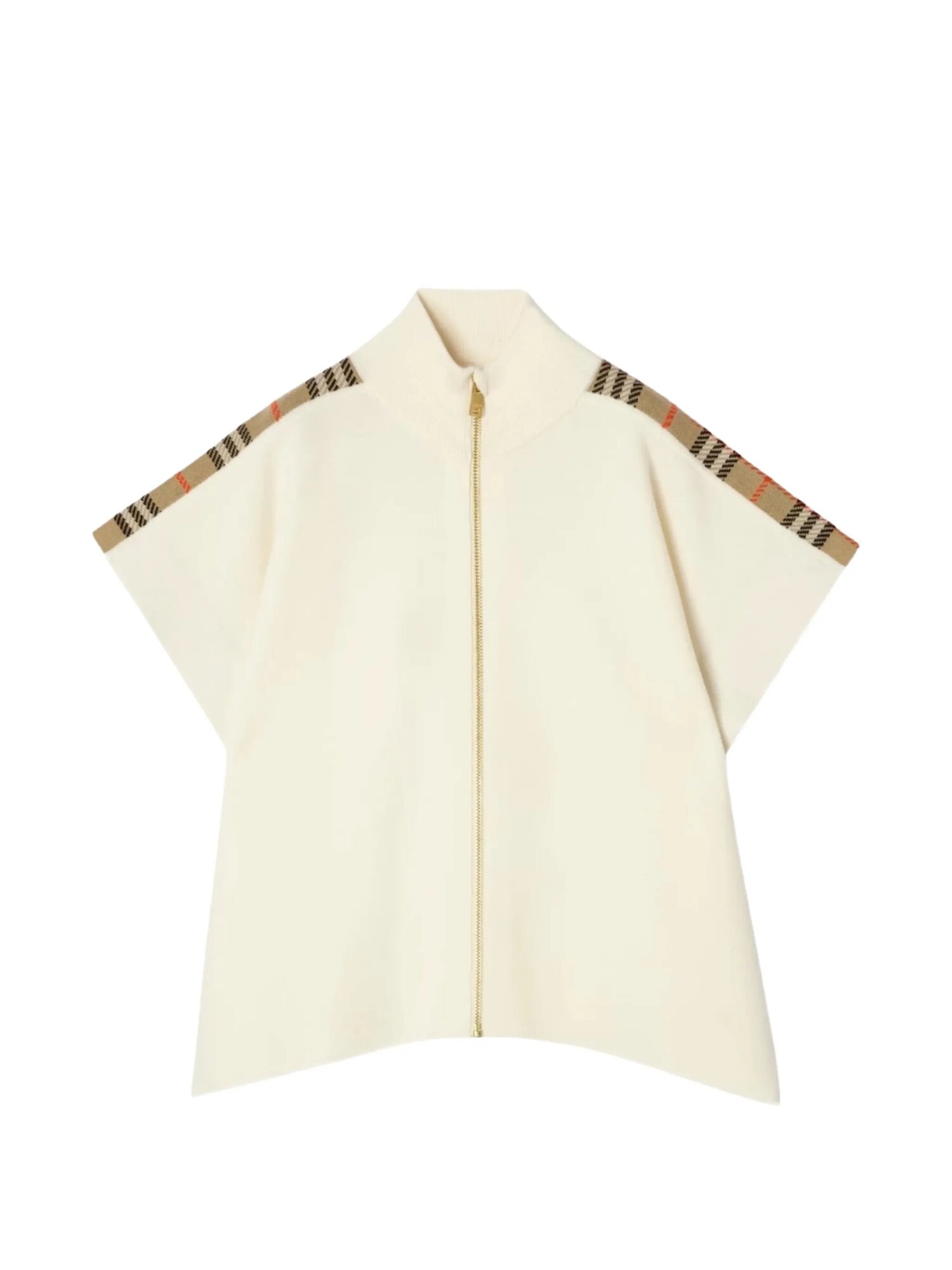 Накидка BURBERRY Check-trim full-zip cape