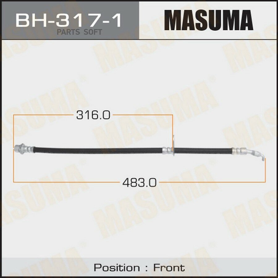Шланг тормозной передний MASUMA BH-317-1 | цена за 1 шт
