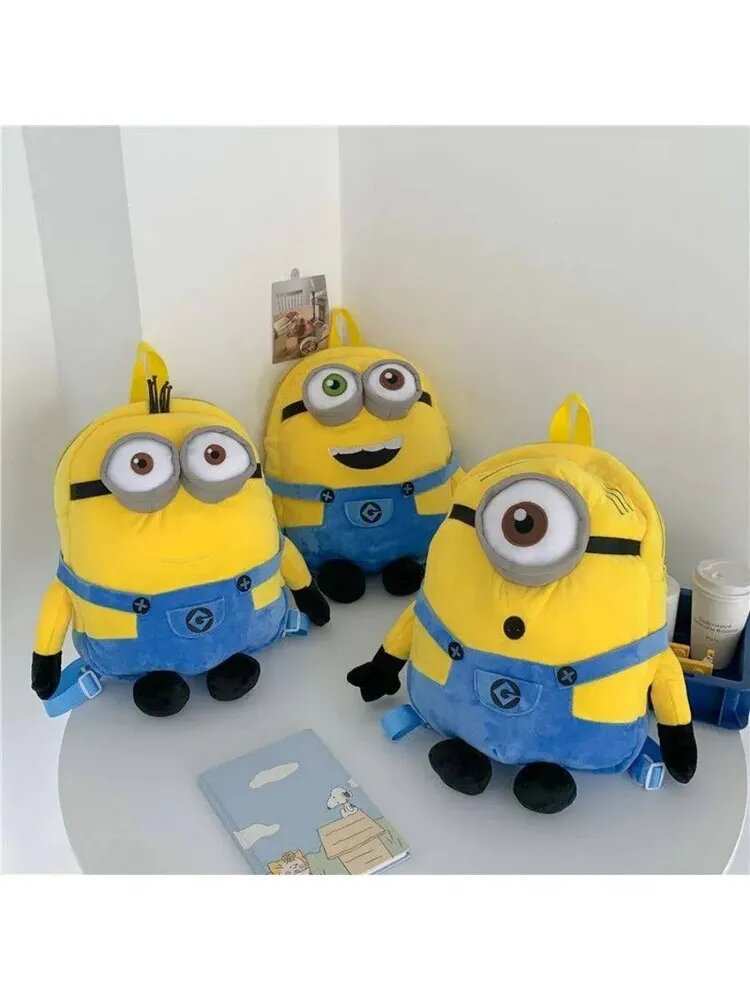 Рюкзак детский Minions 35*26*16 см, политекс, для девочек и мальчиков, с часами и подарком — фото 1