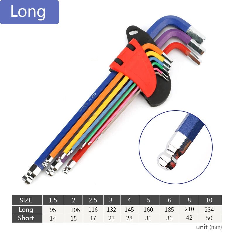 Набор шестигранных ключей Thinkingleader, HEX KEY SET LONG