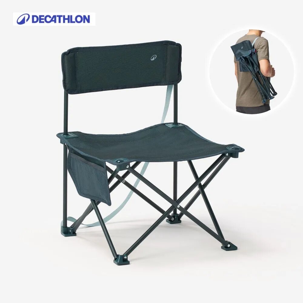 DECATHLON QUECHUA Складное кресло для кемпинга на открытом воздухе, синий, 110 кг, 25 см