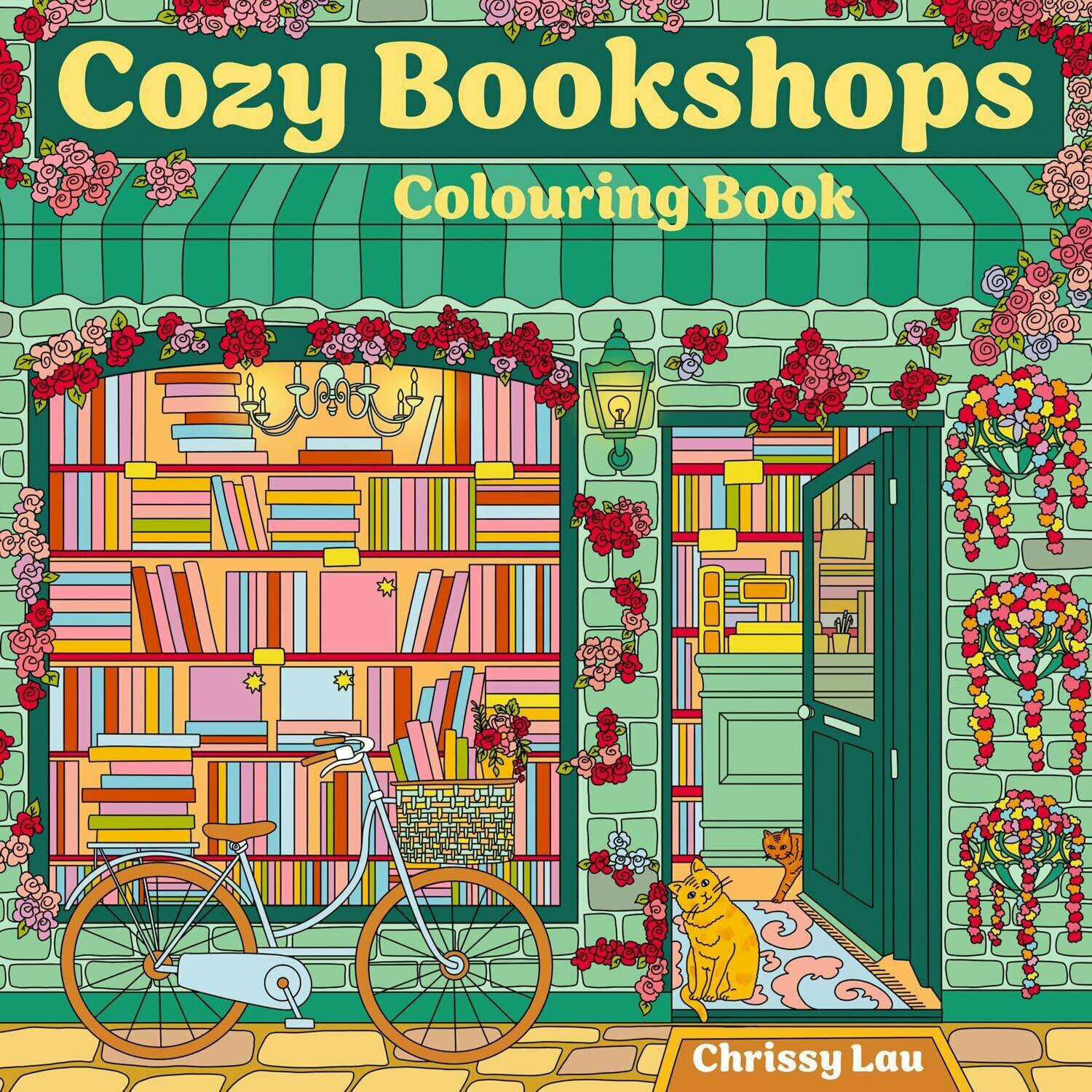 Chrissy Lau. Cozy bookshops: colouring book Уютный книжный магазинчик /Книги на английском языке