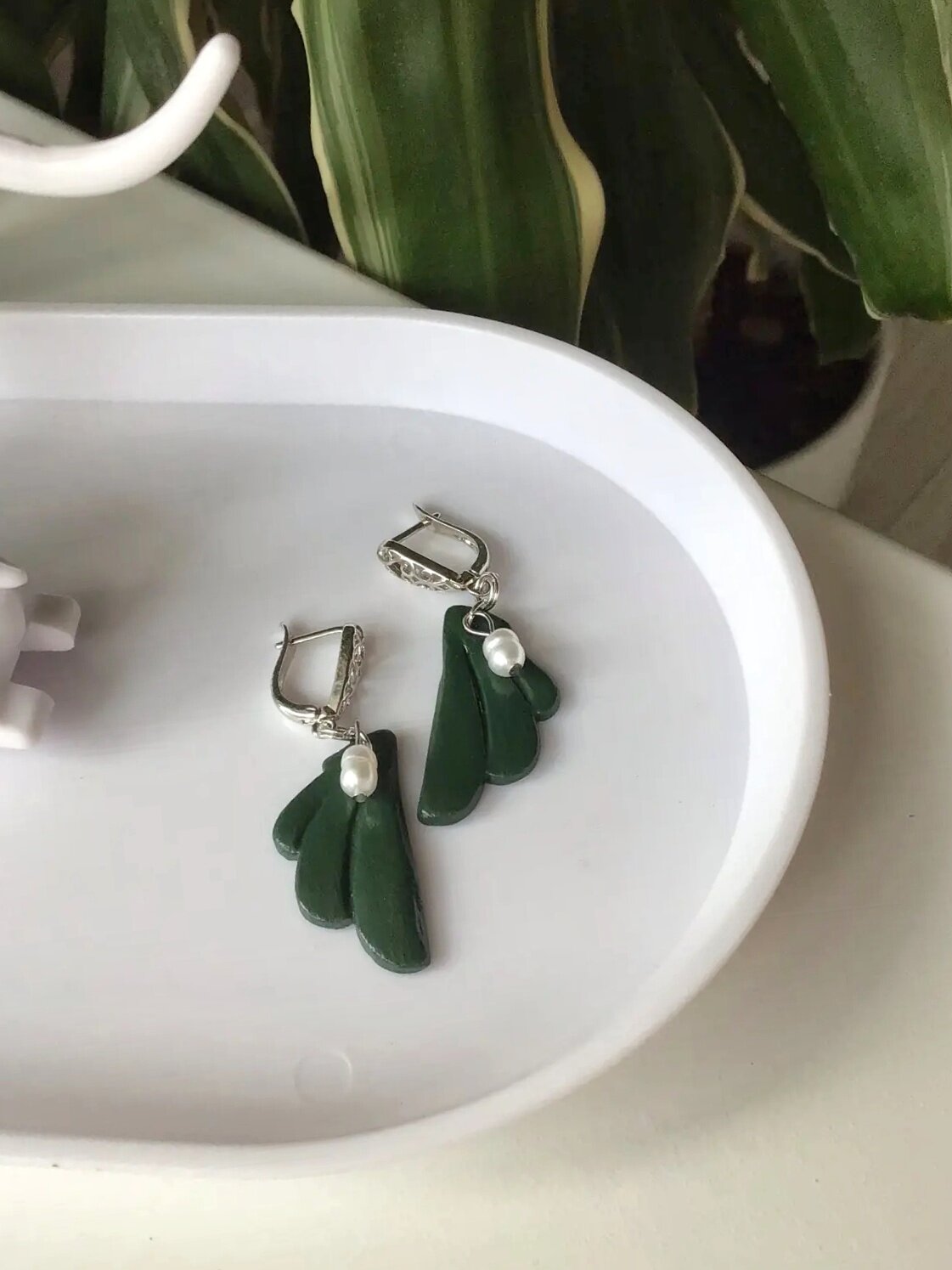 Серьги с подвесками, зеленый — фото 1