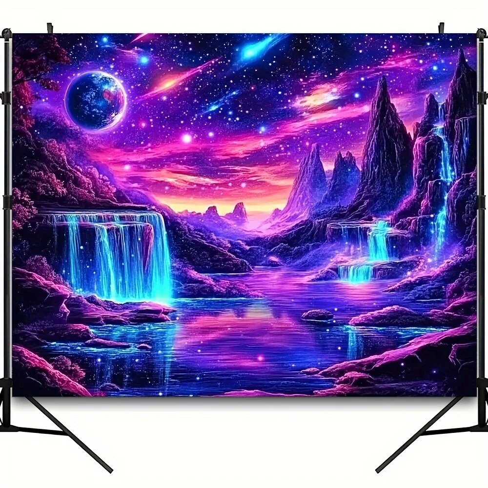 VIKAMA UV Reactive Galaxy Гобелен 130x150cm(4.3X4.9FT