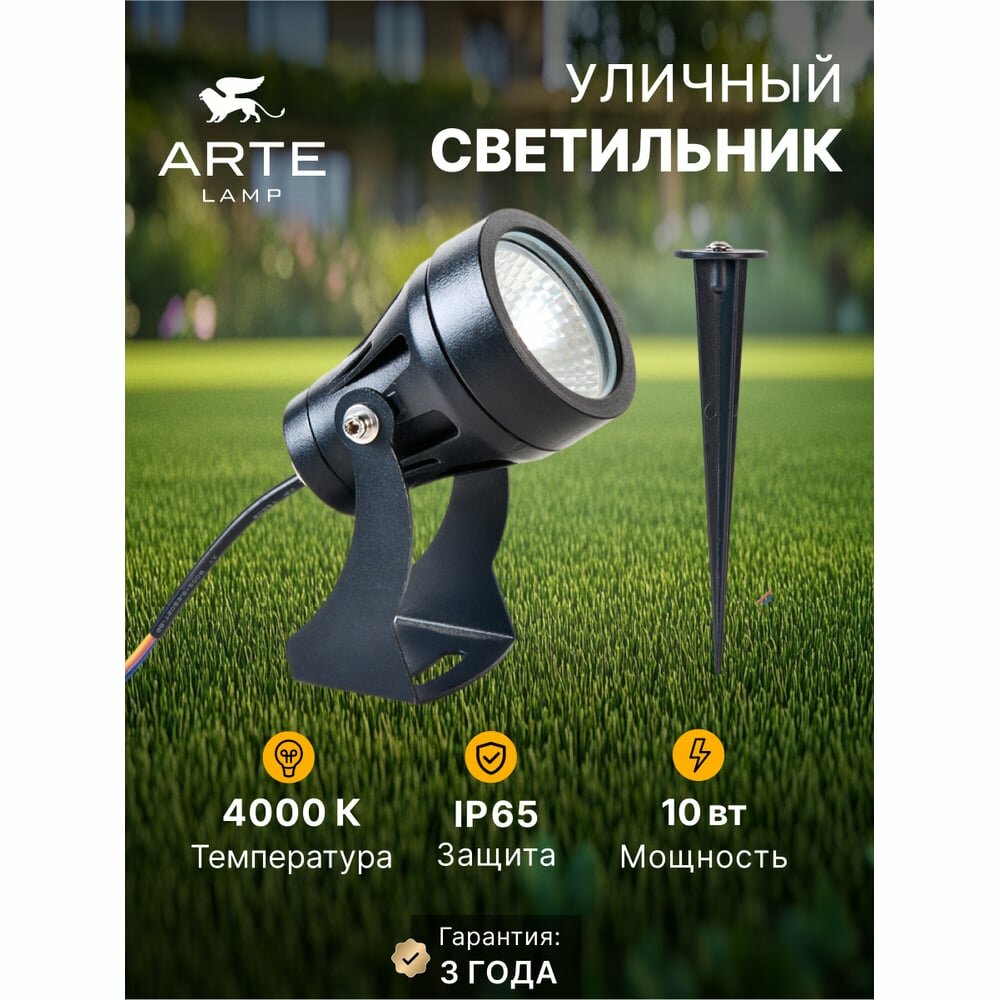 Грунтовый светильник ARTE LAMP ELSIE A4710IN-1BK — фото 1