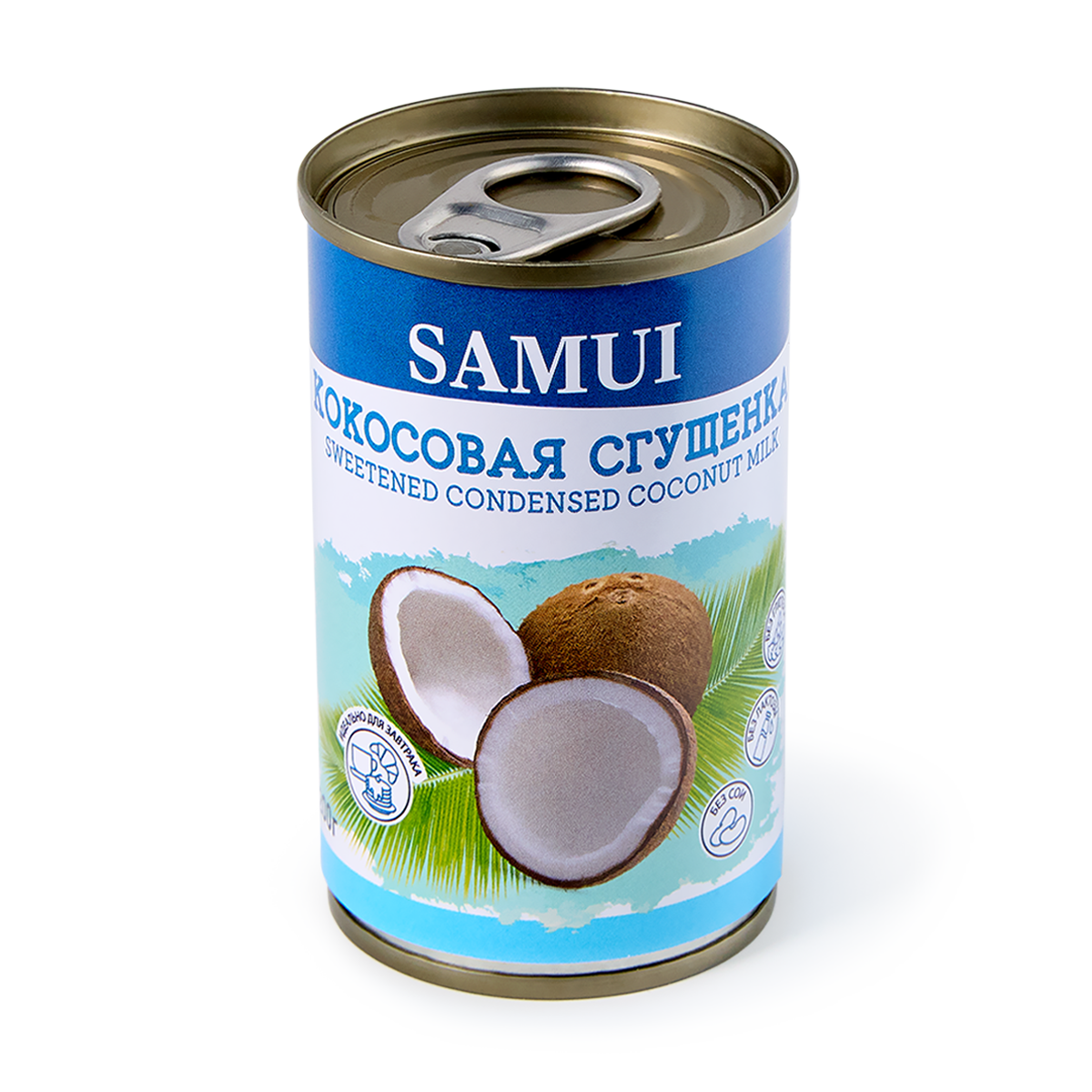 Кокосовая сгущёнка Samui, без сои, без лактозы, жестяная банка, 200 г