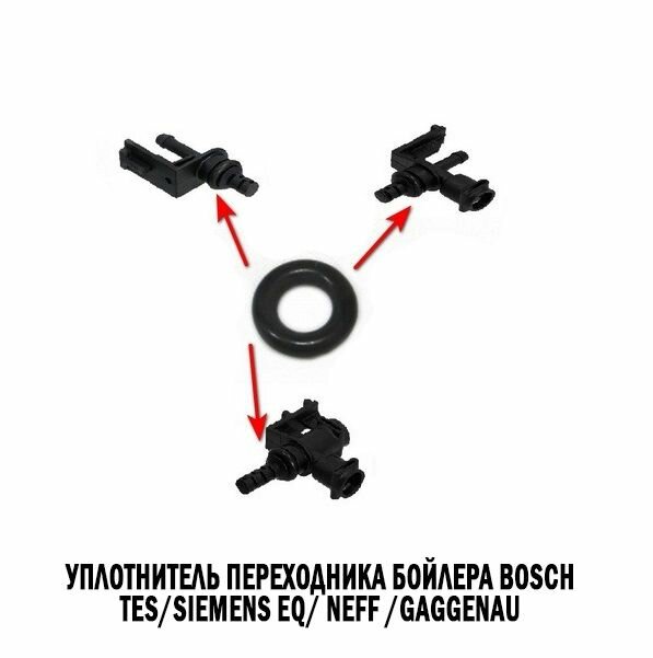 Уплотнитель переходника бойлера Bosch TES, Siemens EQ, Neff, Gaggenau