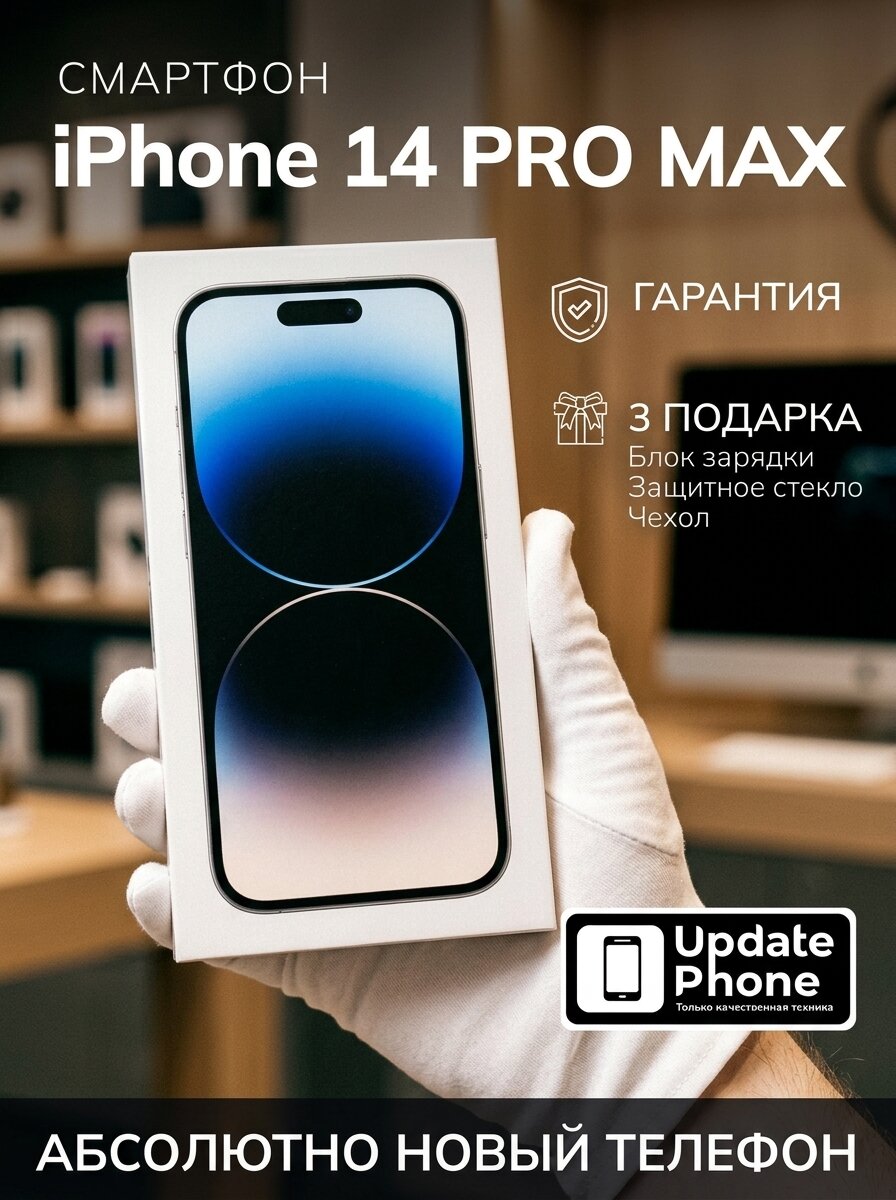 Смартфон Apple iPhone 14 Pro Max 256gb, Dual: nanoSIM + eSIM, Silver, Серебристый, NEW