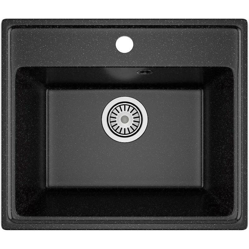 Мойка для кухни Maretti Kitchen 49х42 KT490-BL черная, 1 чаша, искусственный камень
