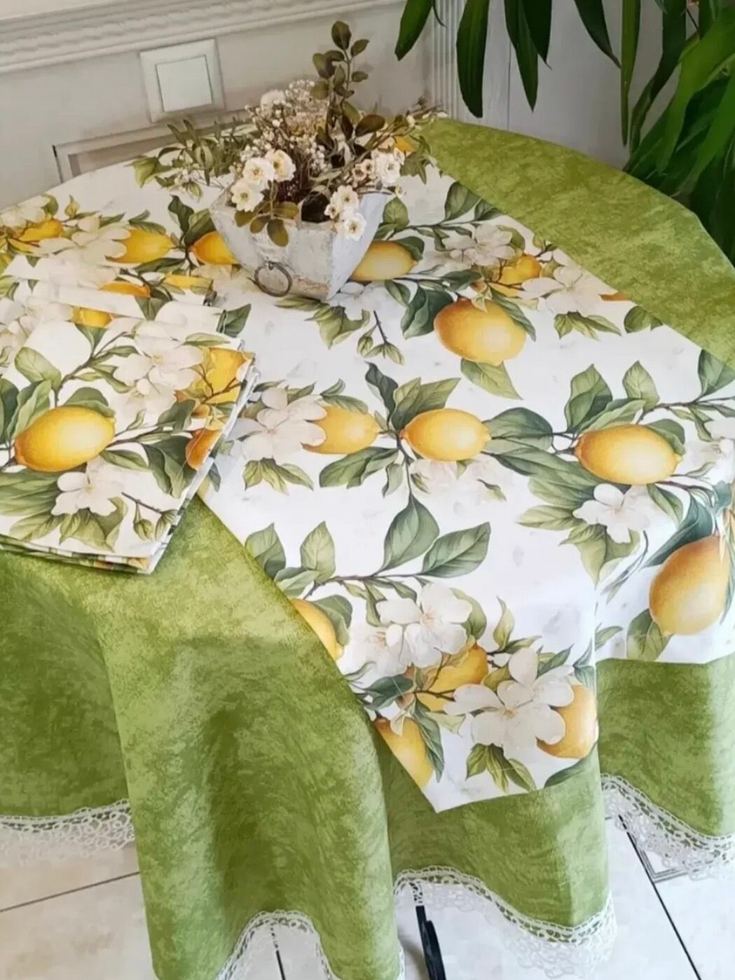 Комплект тканевых салфеток для сервировки стола 35*40 см, 4шт, "Букет Лимончелла"