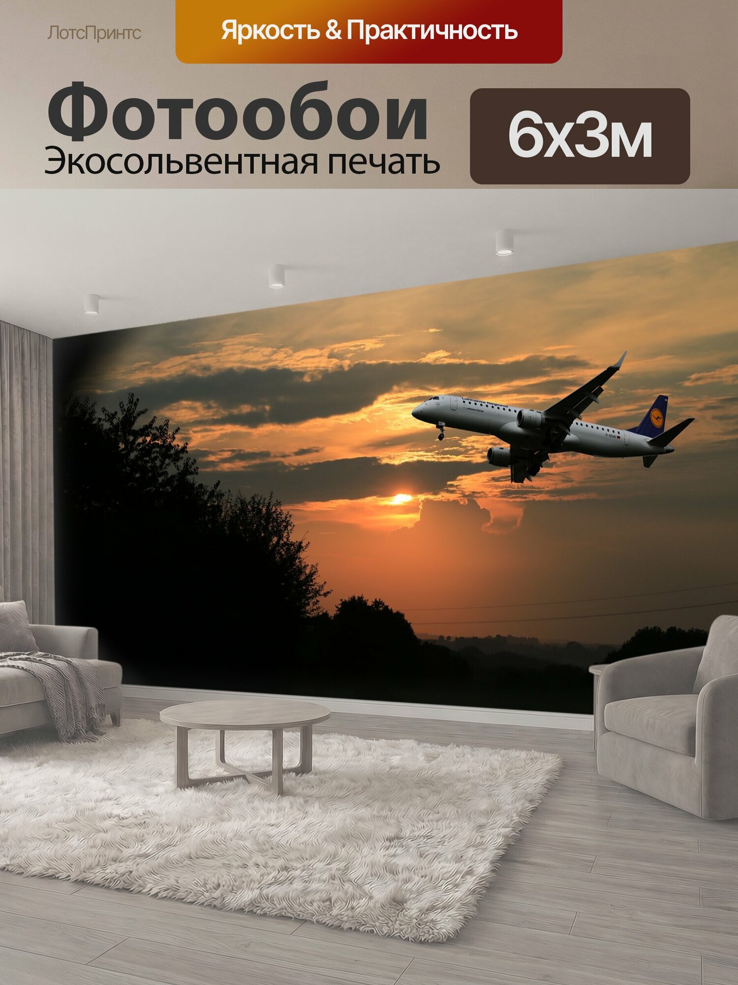 Фотообои "Авиатор, самолет, сборка" 600x300 см. экосольвентная печать