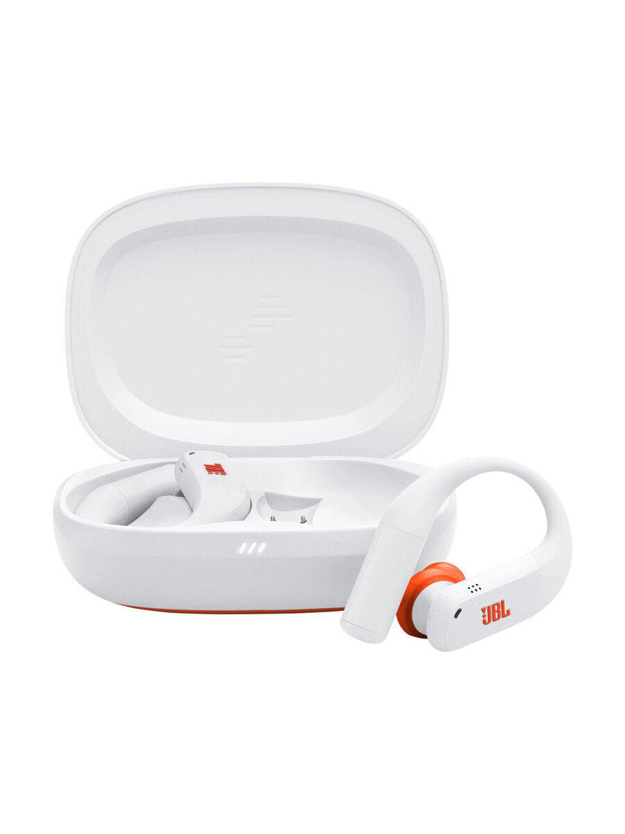 JBL Endurance Peak 4, белый/оранжевый, беспроводные внутриканальные наушники