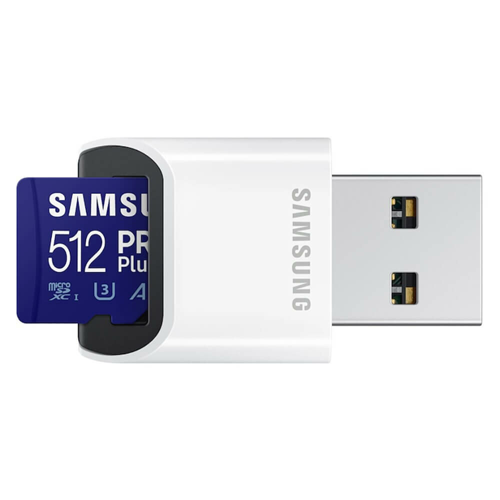 Карта памяти Samsung Pro Plus 512gb microSDXC + адаптер, UHS-1 Card A2 V30 4K, 160/120mbs MB-MD512KB