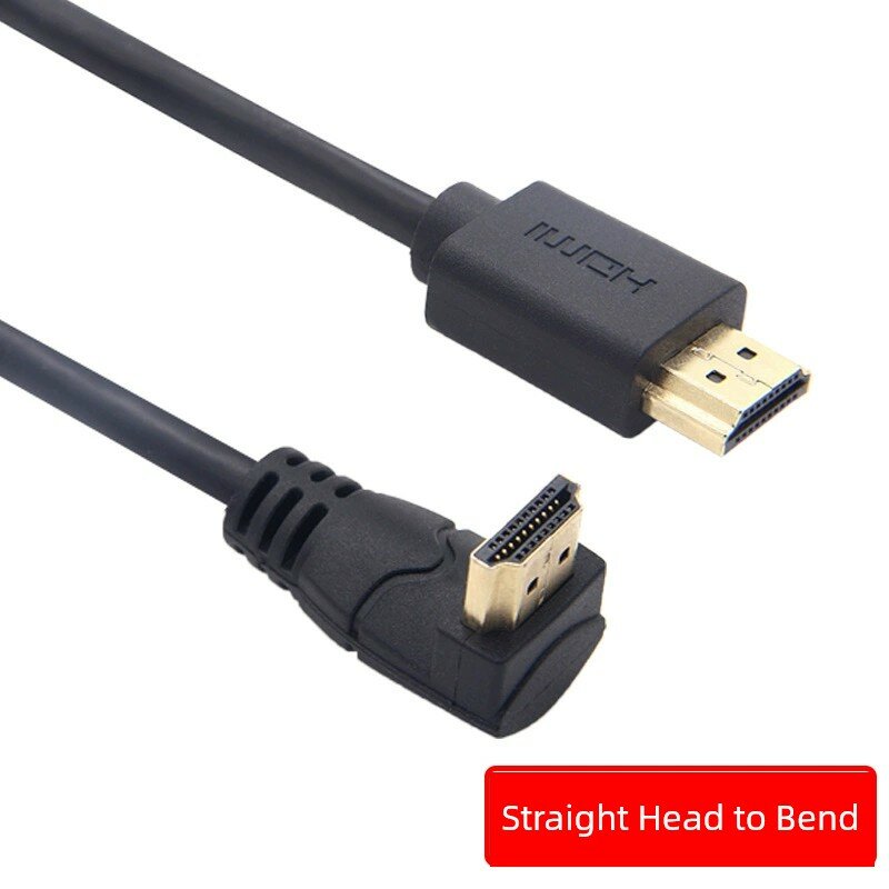 Кабель HDMI 2.1 с двойным изгибом 90°: прямой к верху, длина 0.5 м для ТВ, компьютера, проектора