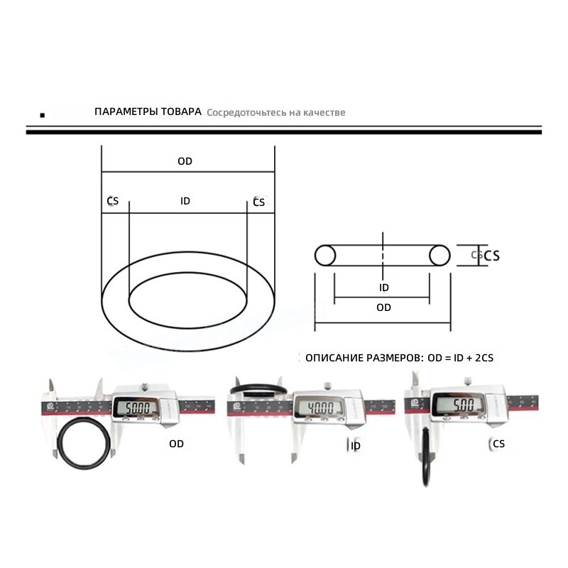 Уплотнительные кольца O-Ring NBR 21x3.1 мм, 100 штук