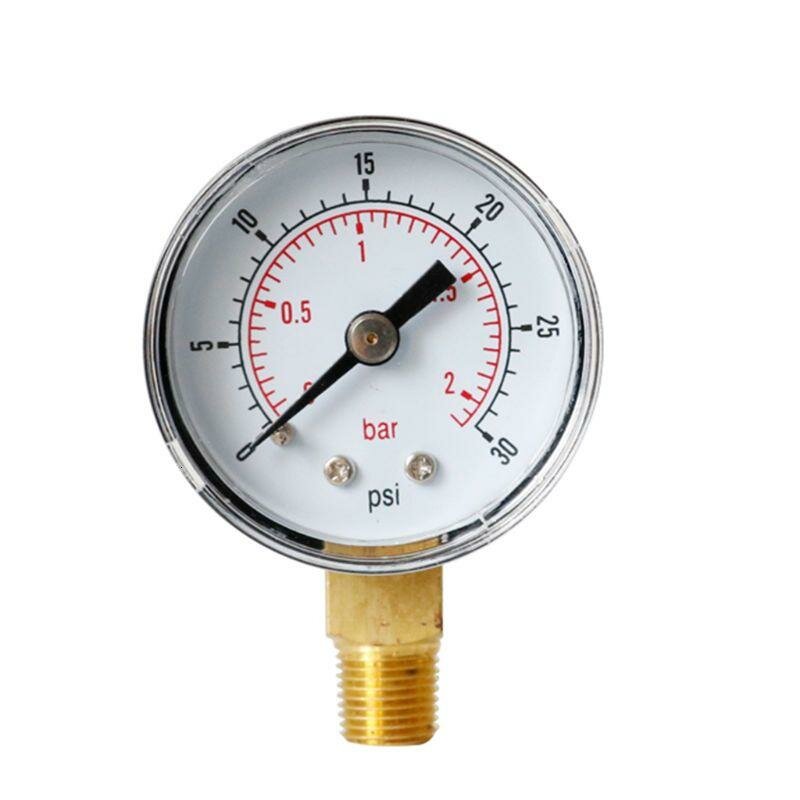 Манометр общего назначения 7 видов, нижнее подключение, 40 мм, 1/8" BSPT, 0-30psi
