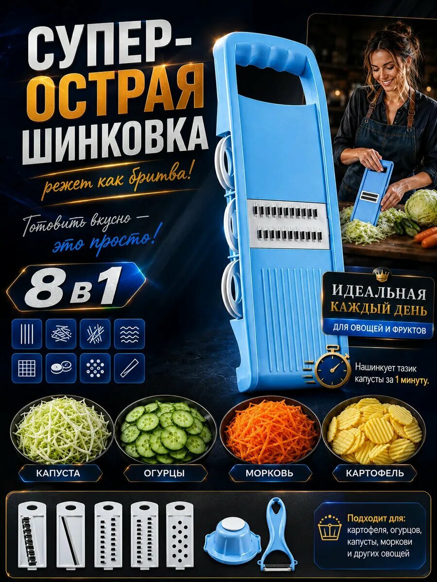 Овощерезка ручная многофункциональная слайсер