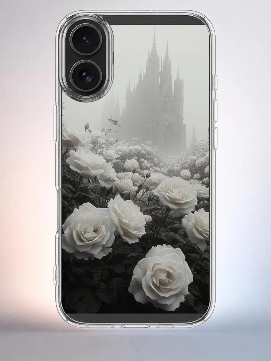 Чехол iPhone 16 замок в розах силиконовый