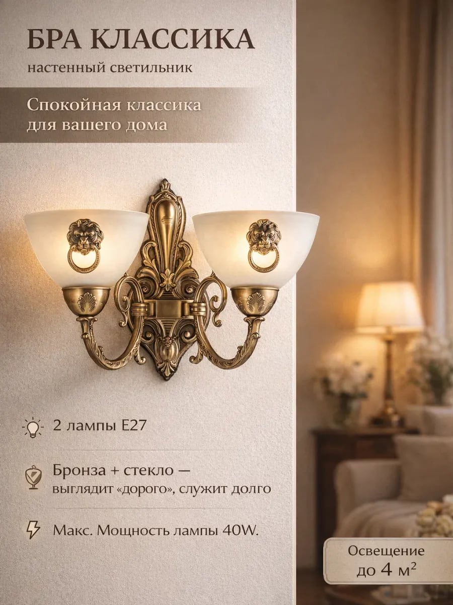 Настенный светильник классический бра