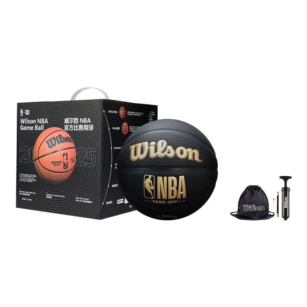 Баскетбольный мяч унисекс Wilson x NBA TAKE OFF WZB532 PU Classic Black Gold, размер 7