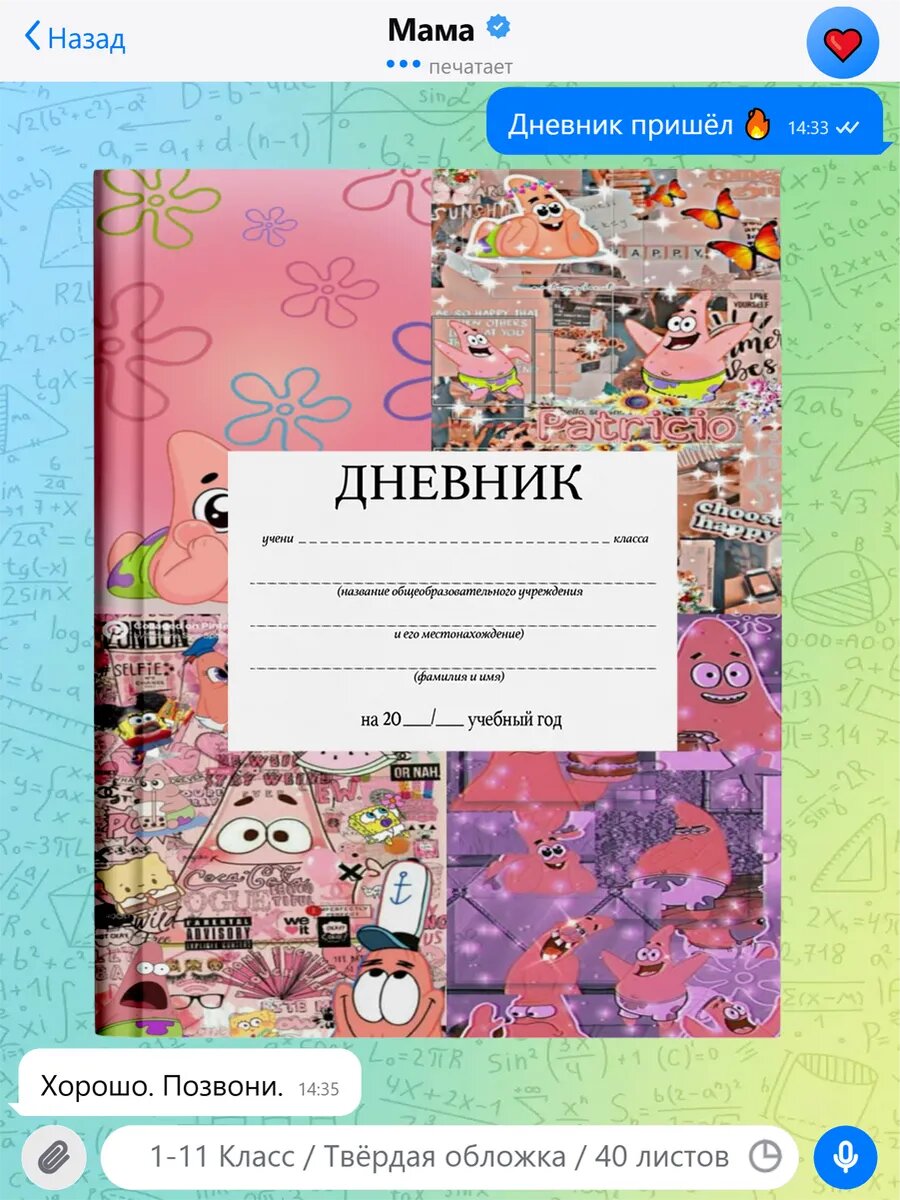 Школьный дневник с принтом y2k pinterest