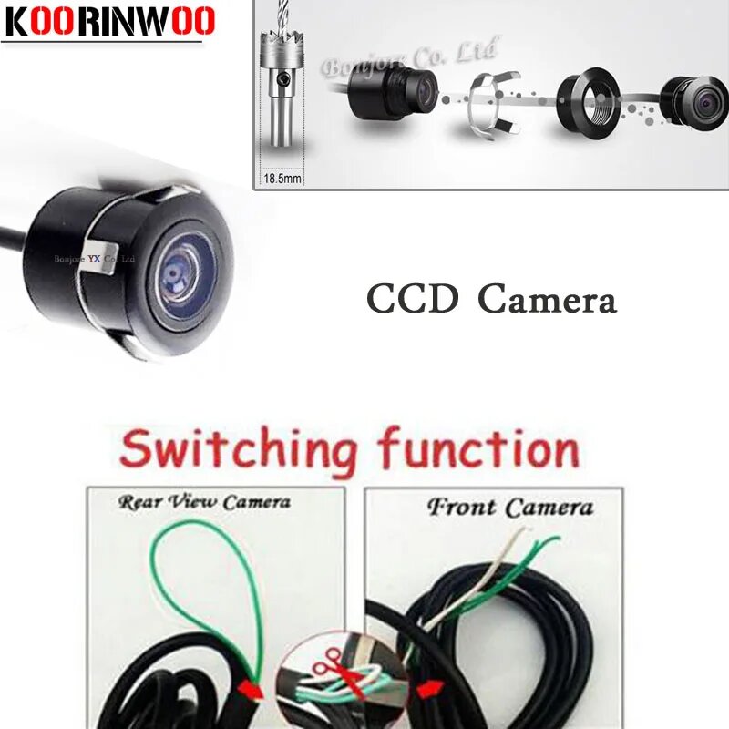 Koorinwoo CCD Φ/Фронтальная камера переключения реверсивной формы автомобиля камера заднего вида Система помощи при парковке
