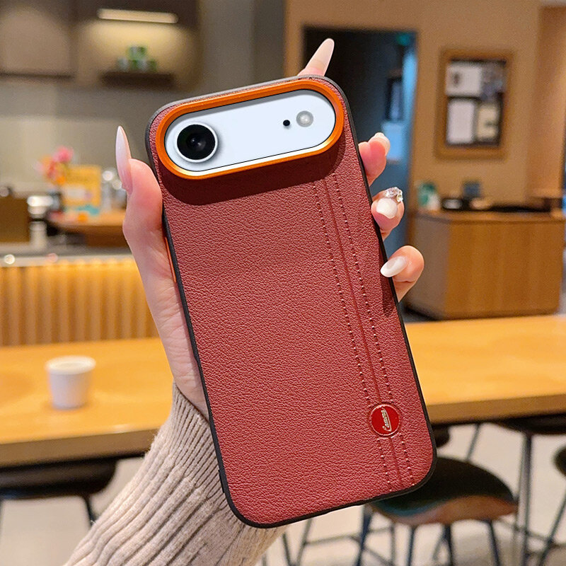 Чехол Для Apple iPhone 17 Air / Айфон 17 Air, soft touch, чехол-кардиомонитор, искусственная кожа, поликарбонат (PC), защита камеры, ударопрочный, усиленные углы, Apple, Apple iPhone 17 Air, red,