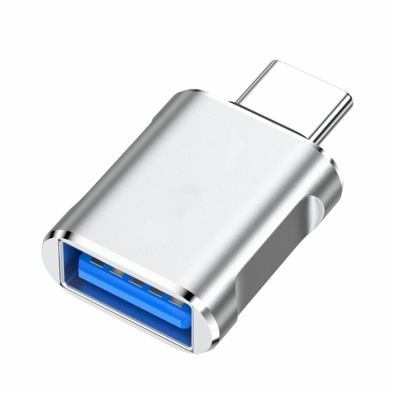 OTG-адаптер USB female to Type C male converter-серебристый