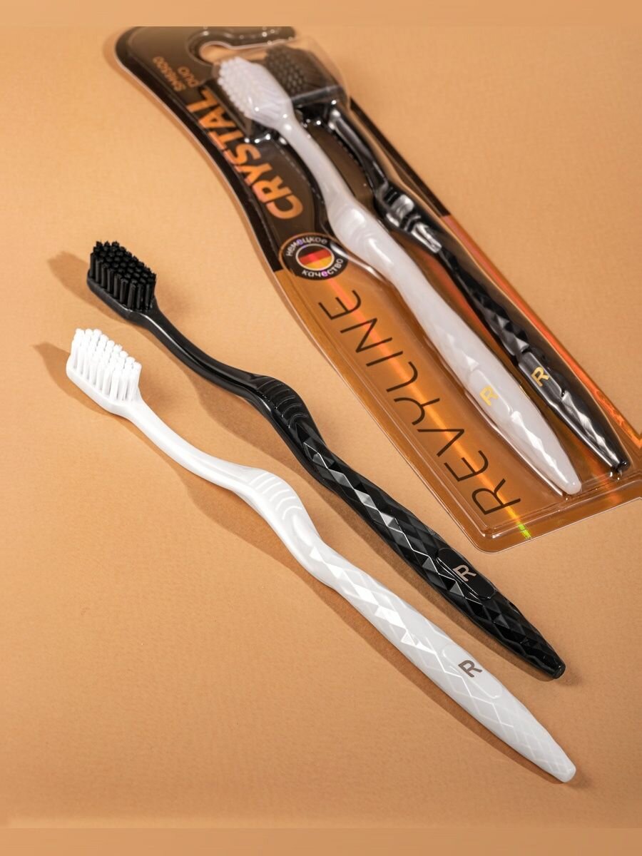 Набор зубных щеток Revyline SM6500 Duo Crystal, Black & White