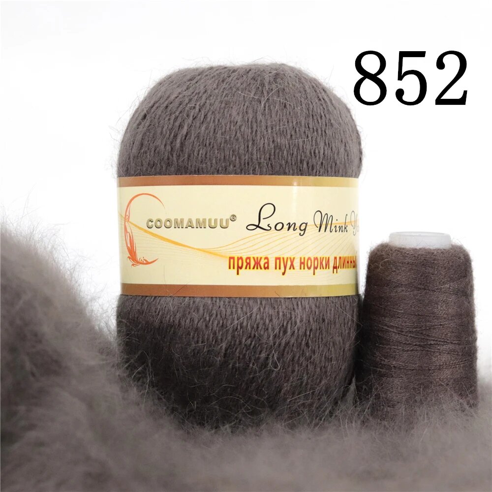Пряжа CooMamuu Long Mink пух норки, цвет 852