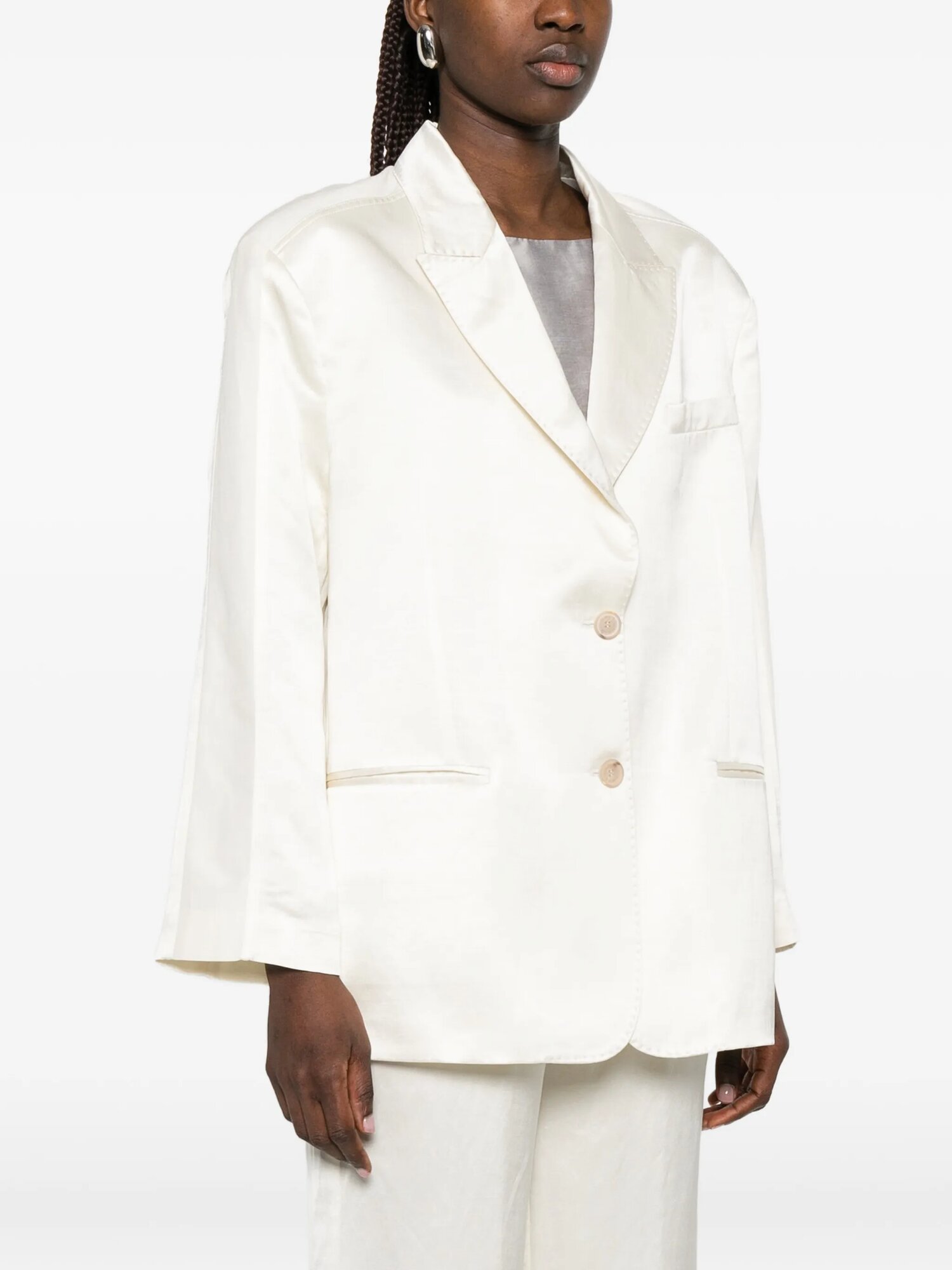 Пиджак Panicale Peak-lapel blazer, размер 42, бежевый/белый — фото 1